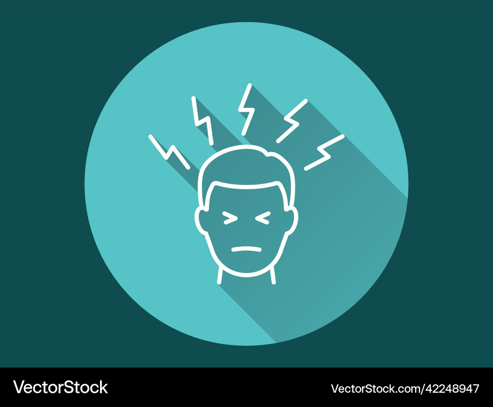 Psychosis icon with long shadow for graphic Vector Image