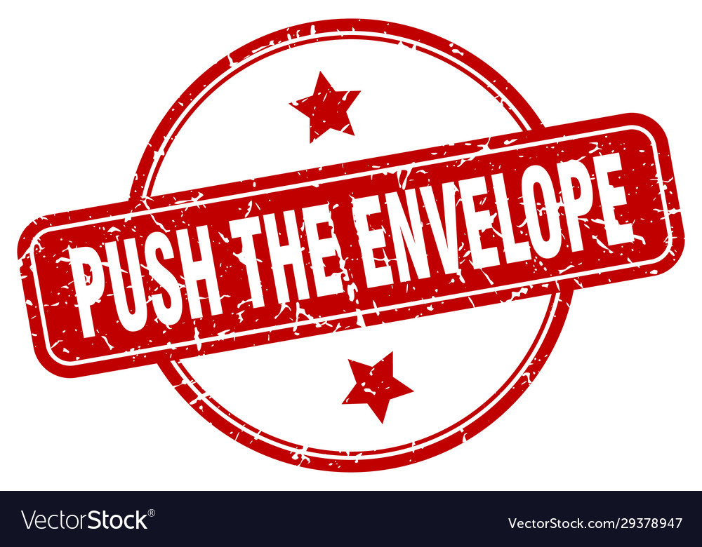 Push envelope stamp round Royalty Free Vector Image