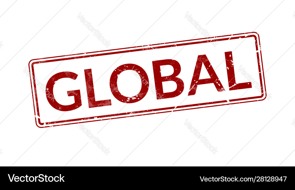 Red stamp with word global rubber seal Royalty Free Vector