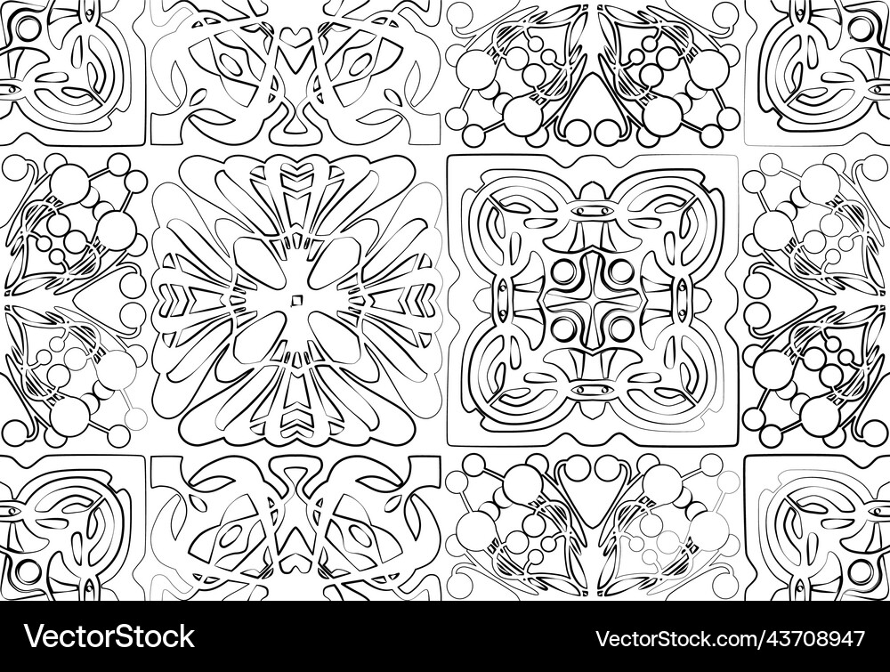 Seamless pattern of outlines various ornamental Vector Image