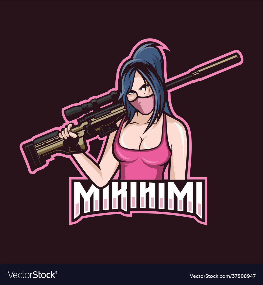 Sniper mascot esport logo Royalty Free Vector Image