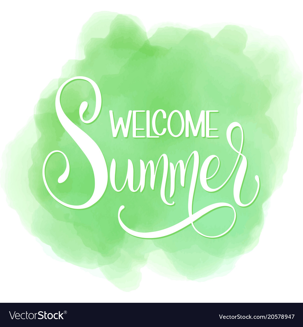 Welcome summer lettering Royalty Free Vector Image