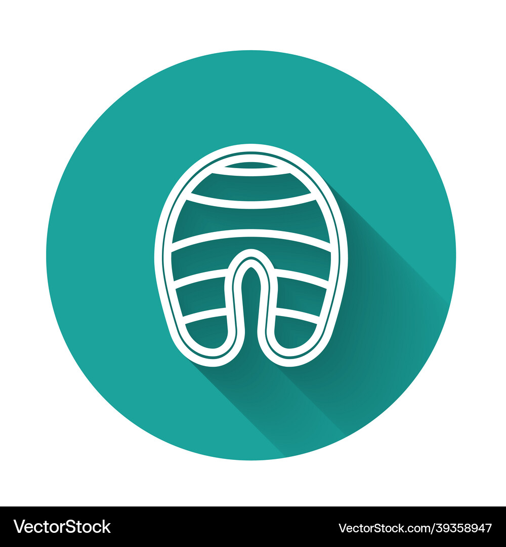 White line fish steak icon isolated with long Vector Image