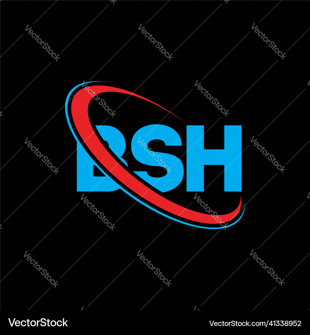 Bsh logo letter letter logo design Royalty Free Vector Image