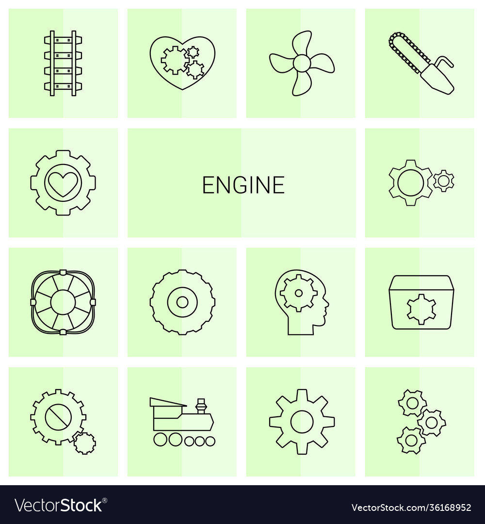 Engine icons Royalty Free Vector Image - VectorStock