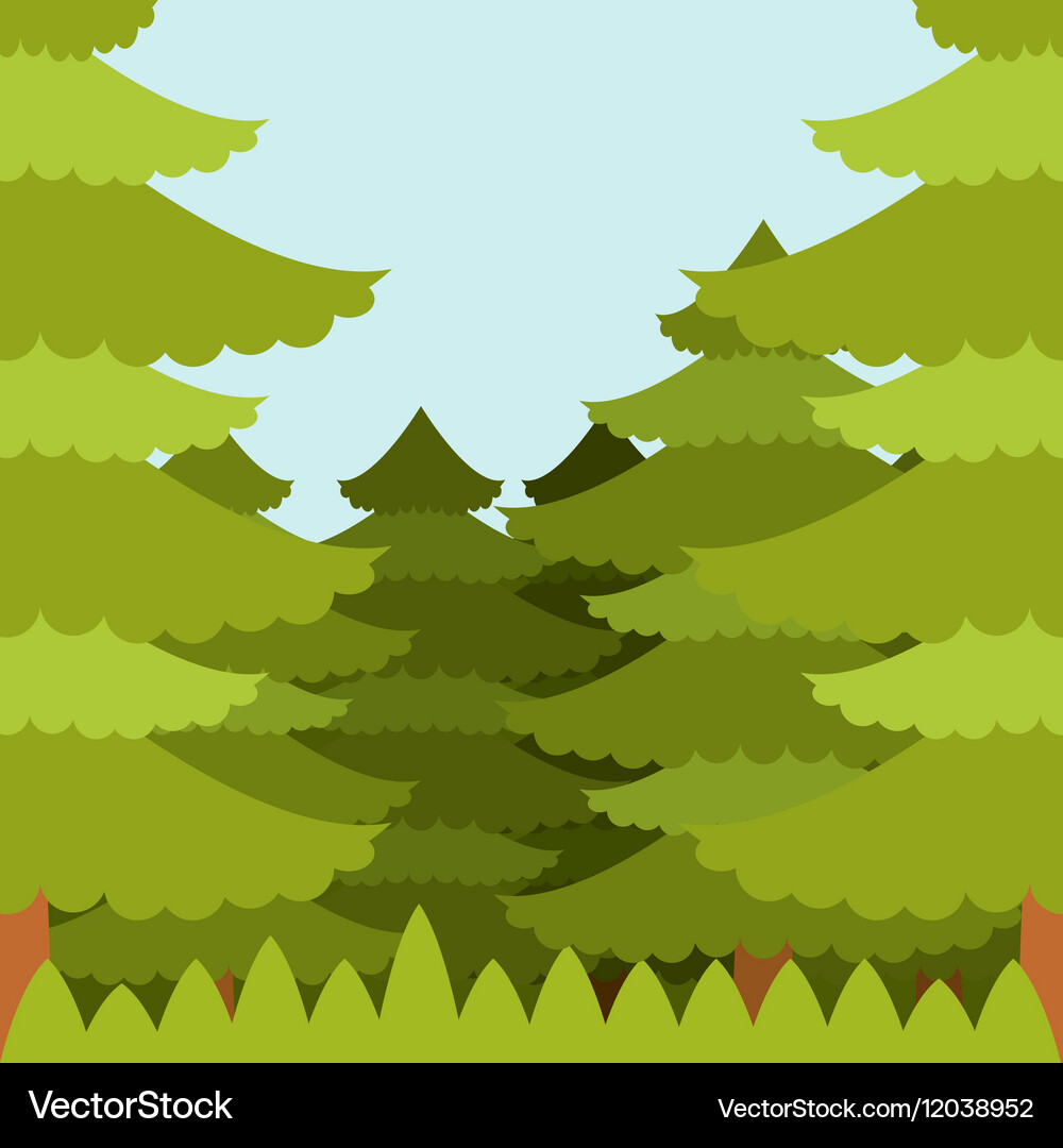 Forest flat background Royalty Free Vector Image
