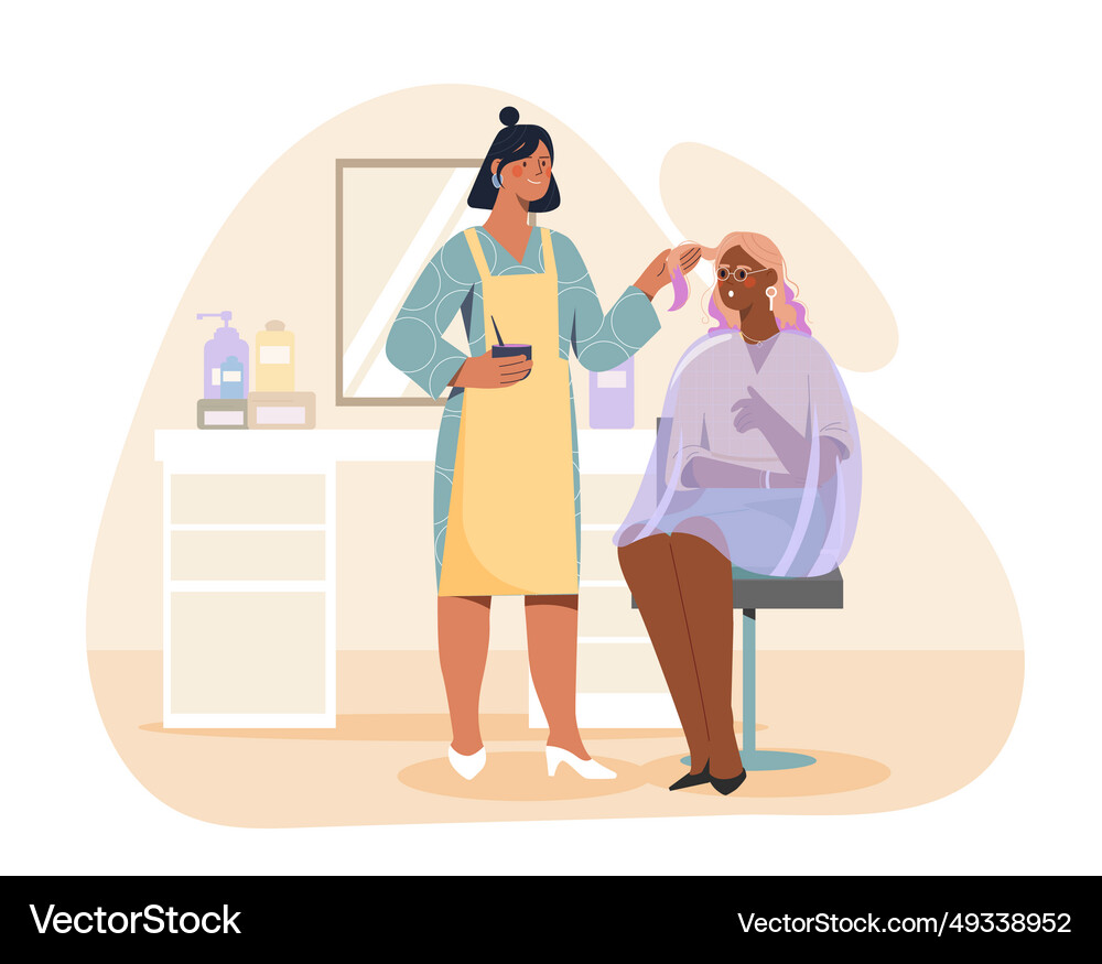 Hairdresser with client concept Royalty Free Vector Image