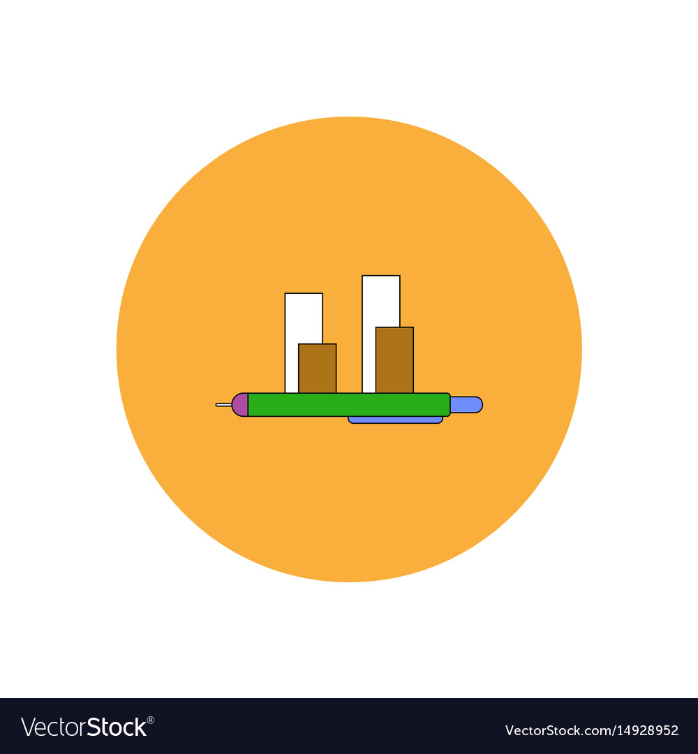 In flat design of column chart Royalty Free Vector Image