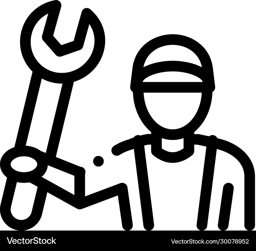 Plumber wrench icon outline Royalty Free Vector Image