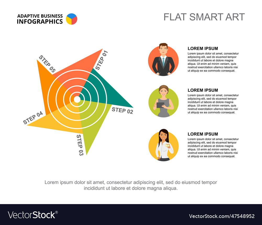 Three options process chart template Royalty Free Vector