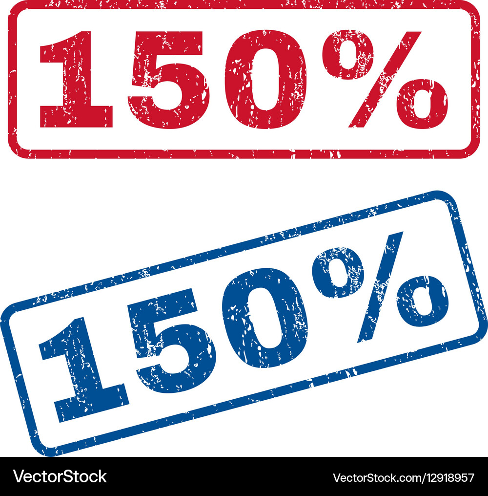 150 percent rubber stamps Royalty Free Vector Image