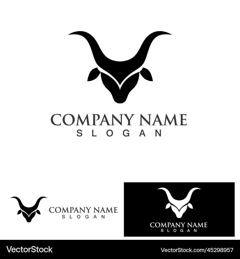 Cow logo template icon Royalty Free Vector Image