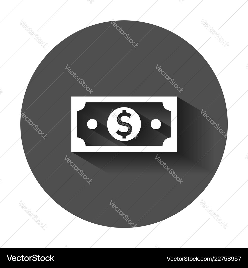 Dollar currency banknote icon in flat style Vector Image