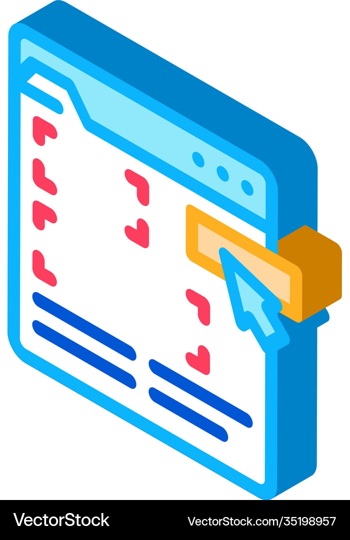 Editing web site isometric icon Royalty Free Vector Image