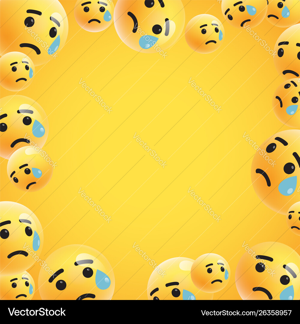 Group high detailed yellow emoticons Royalty Free Vector