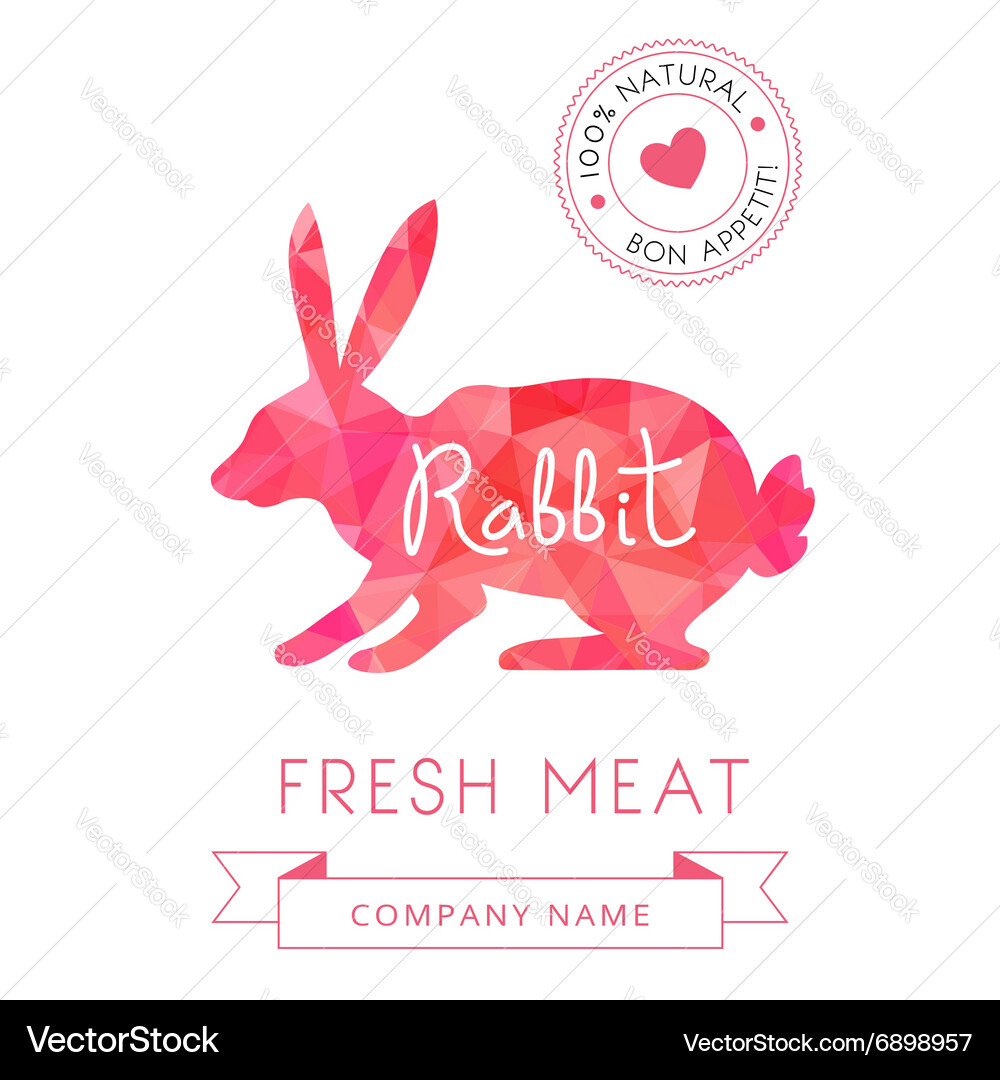 Image meat symbol rabbit silhouettes animal Vector Image