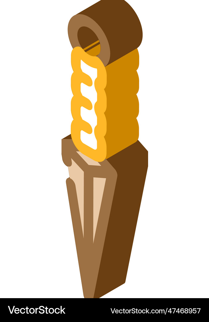 Kunai weapon military isometric icon Royalty Free Vector