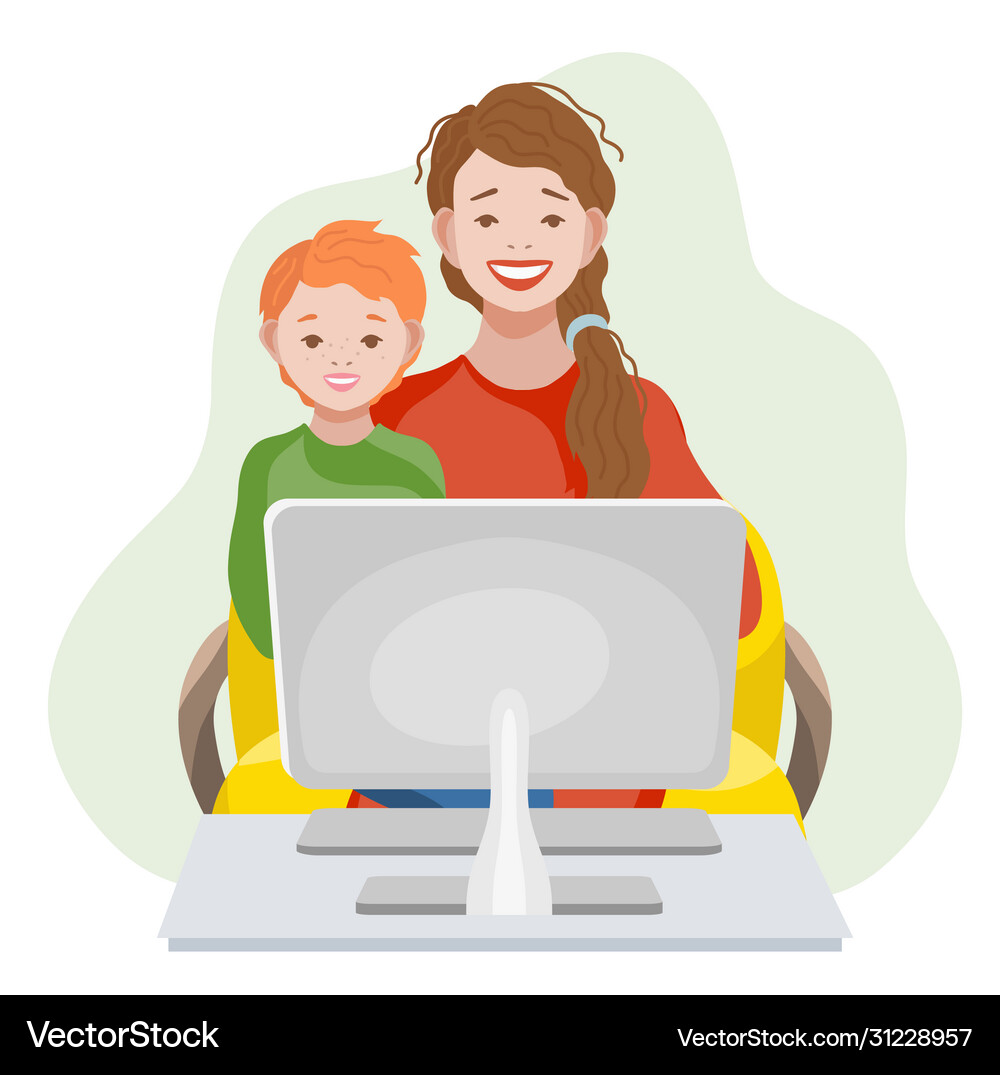 Online education and learning for kids concept Vector Image