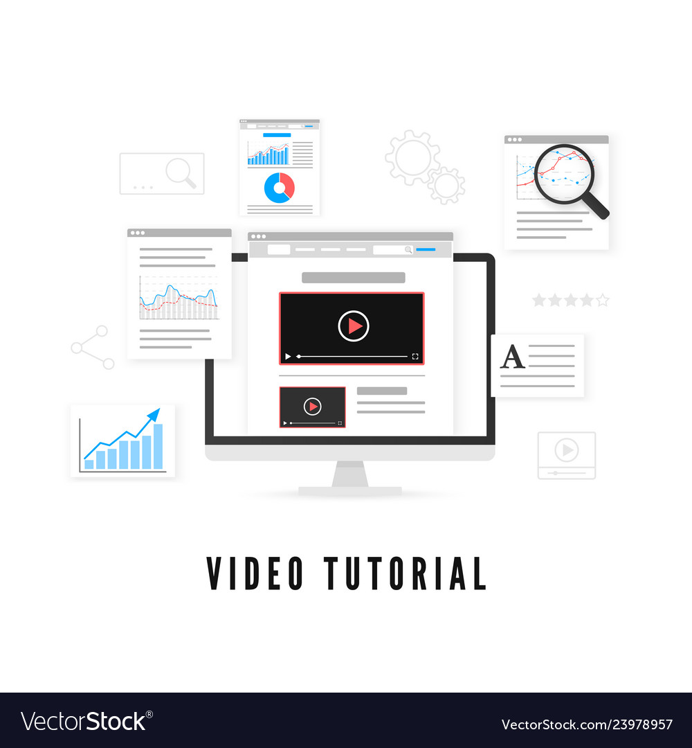 Online education tutorial and study course Vector Image
