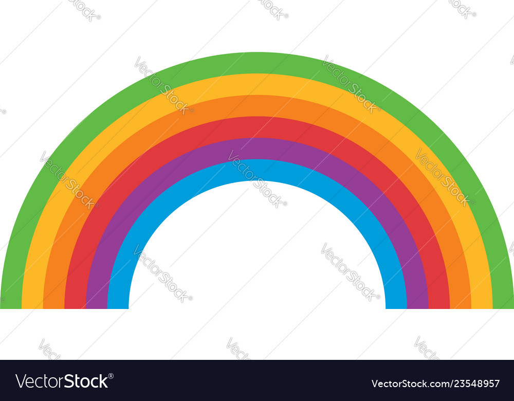 Rainbow icon multicolored ribbon Royalty Free Vector Image