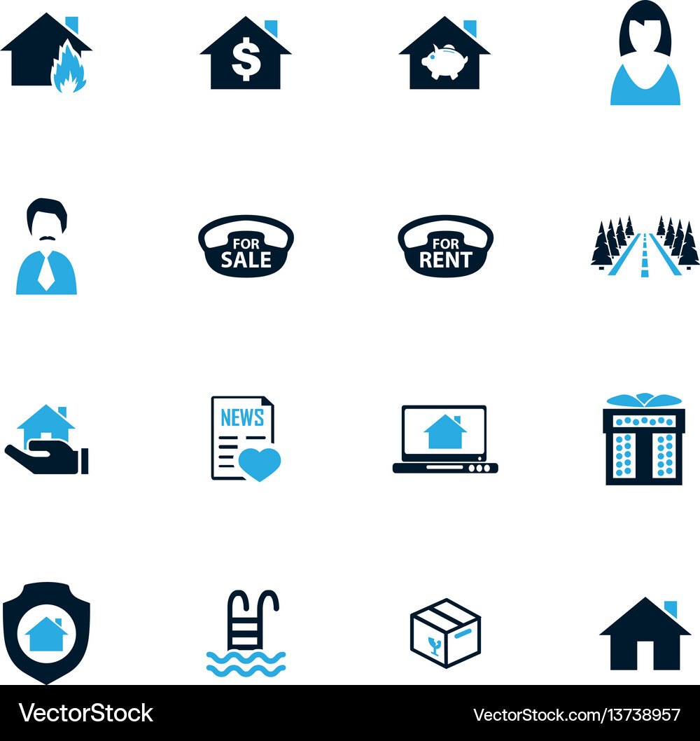 Real estate icons set Royalty Free Vector Image