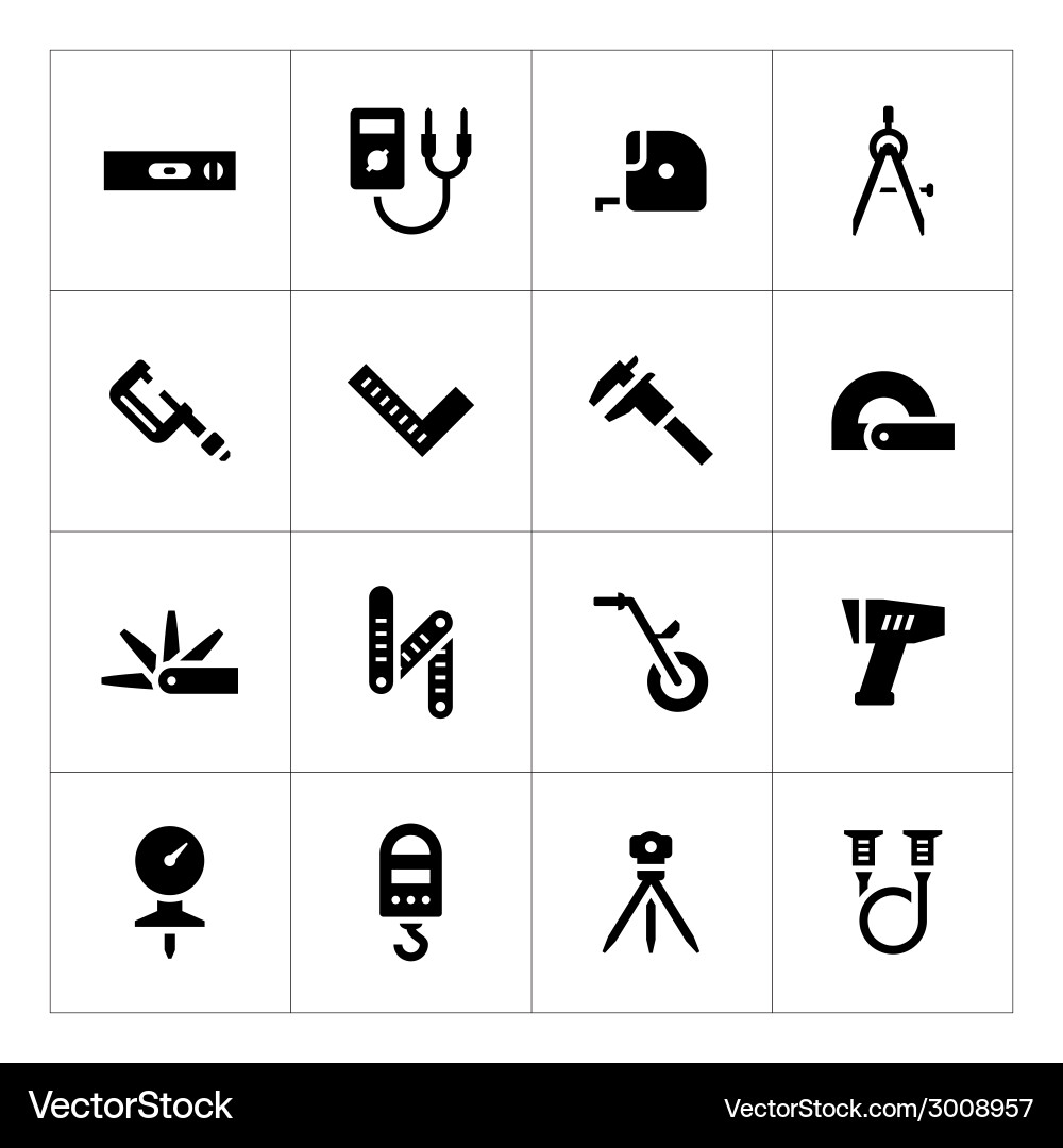 Set icons of measuring tools Royalty Free Vector Image