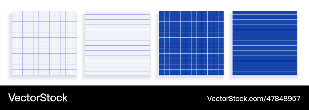 Set of four school square papers Royalty Free Vector Image