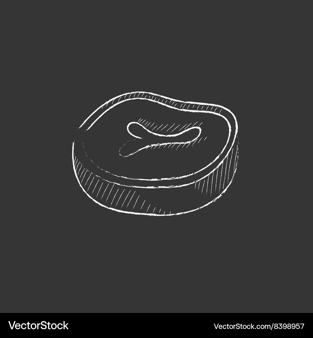 Steak Drawn in chalk icon Royalty Free Vector Image