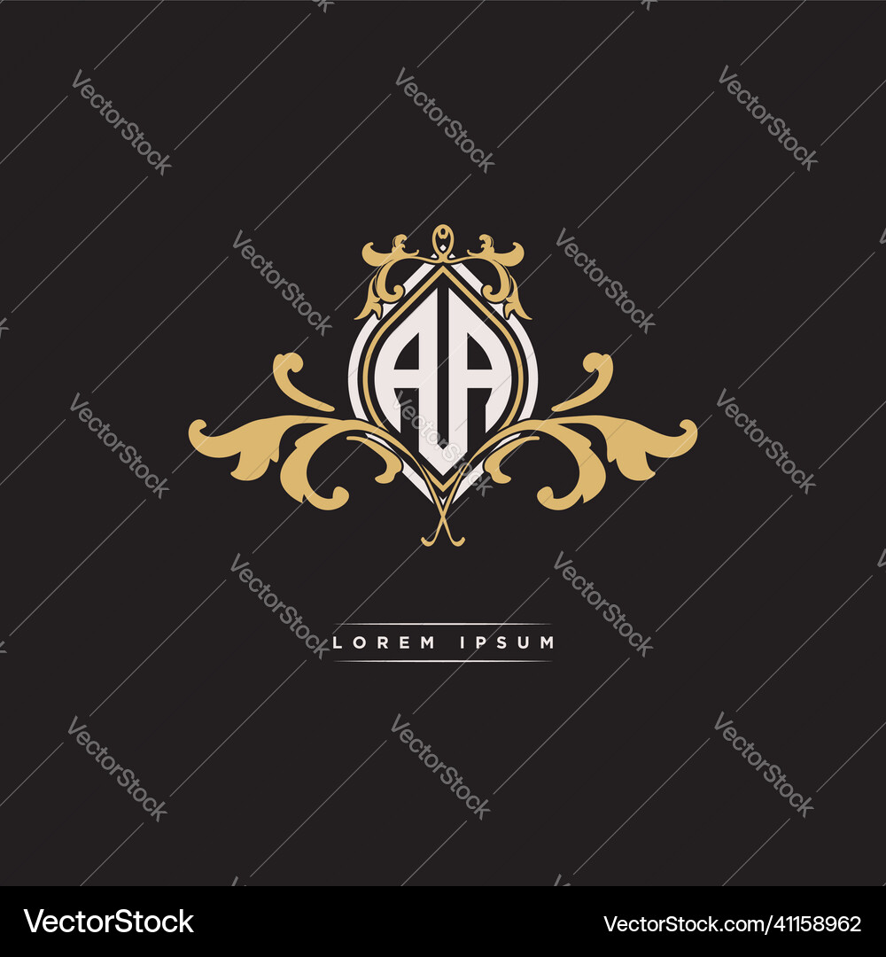Aa logo monogram ornamental geometric vintage Vector Image