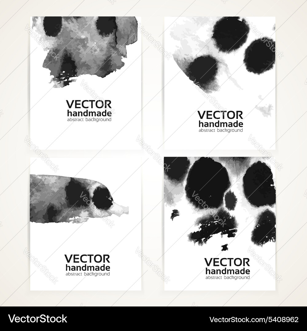 Abstract black and white wet ink texture banner Vector Image