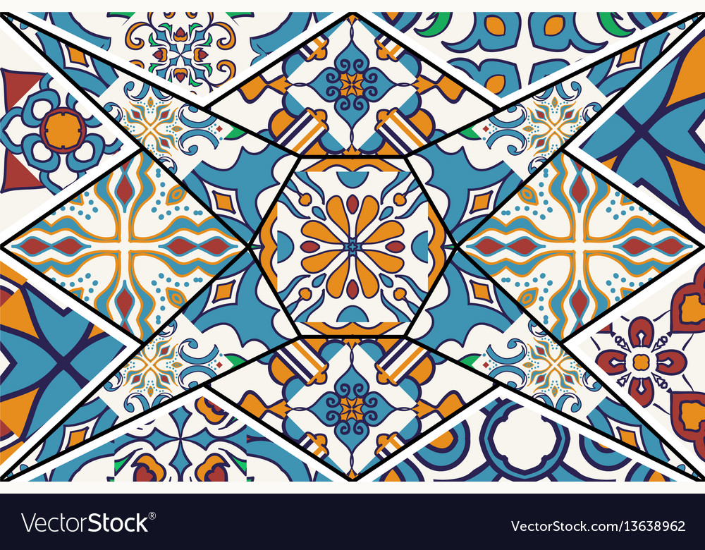 Decorative background mosaic patchwork pattern Vector Image
