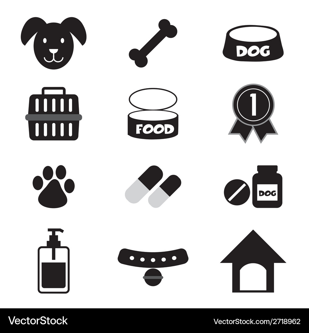 Dog Icon Collection Royalty Free Vector Image - VectorStock