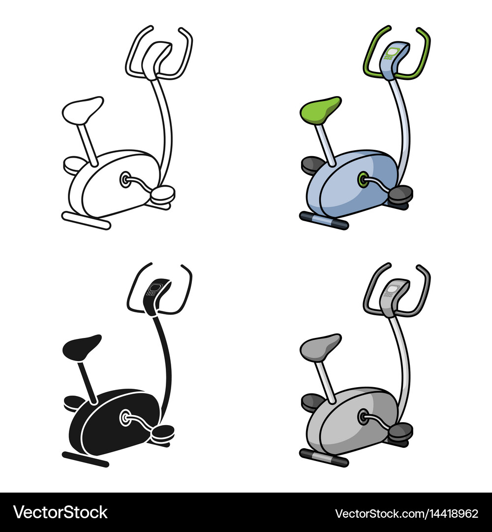 Exercise bicycle icon in cartoon style isolated Vector Image