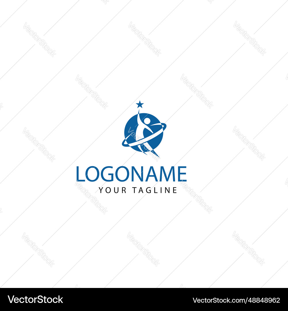 Flat logo design business and branding Royalty Free Vector