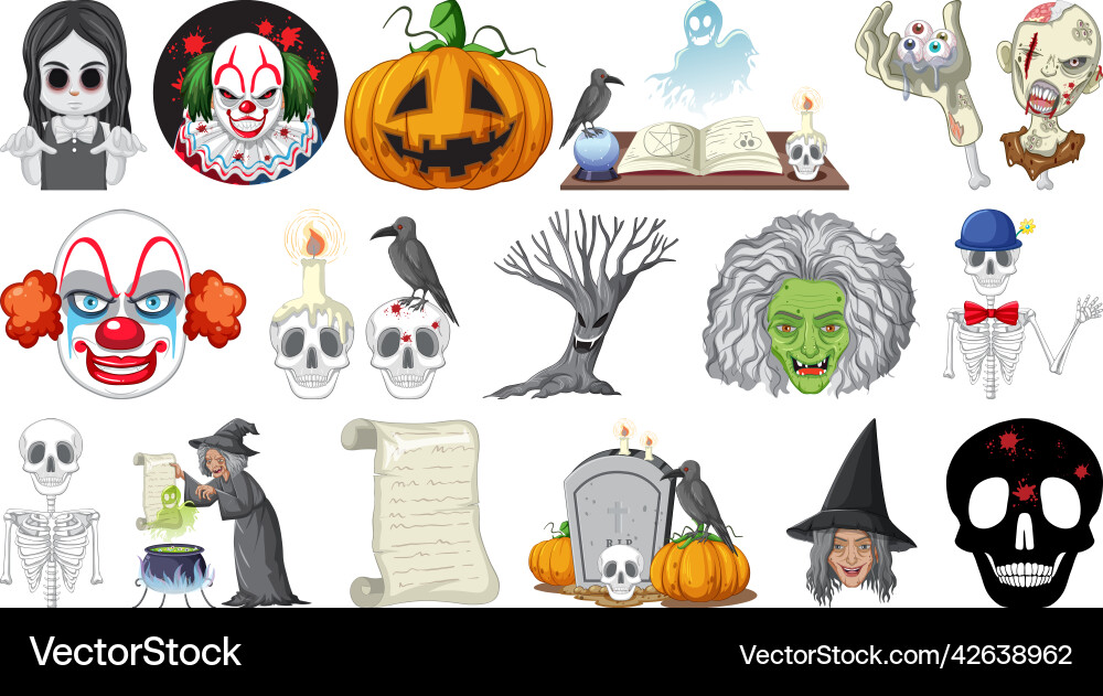 Halloween with scary monsters Royalty Free Vector Image