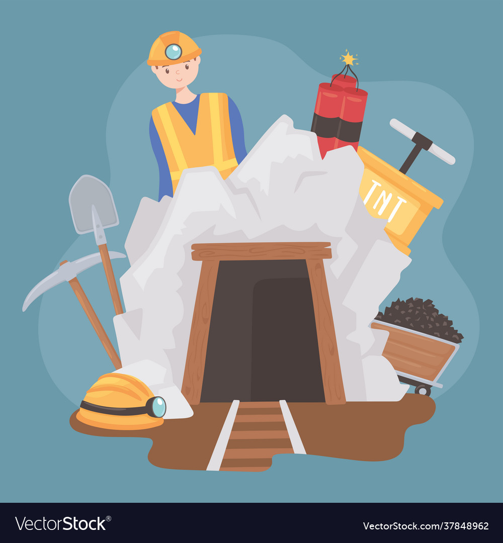 Mining cave tools Royalty Free Vector Image - VectorStock