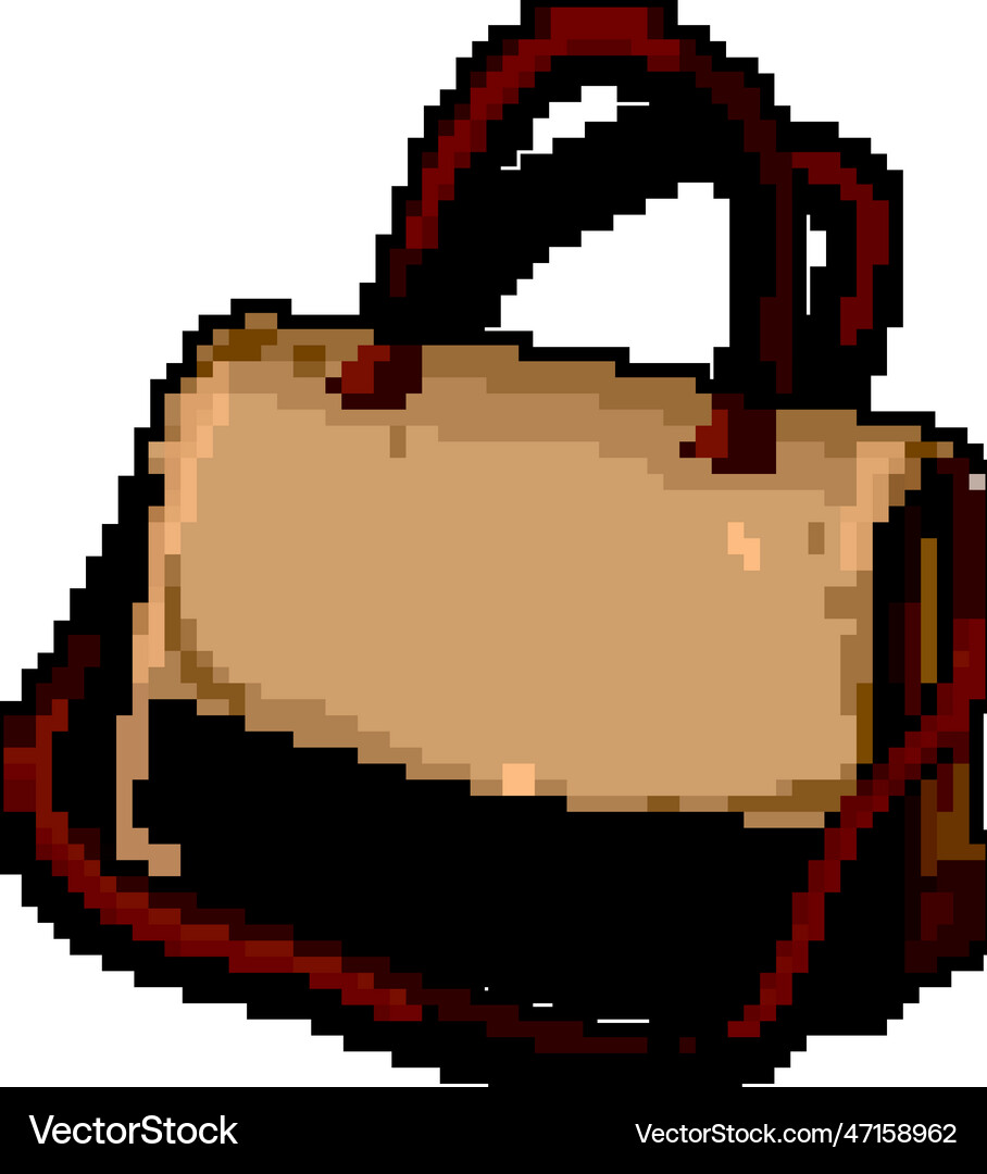 Modern laptop bag game pixel art Royalty Free Vector Image