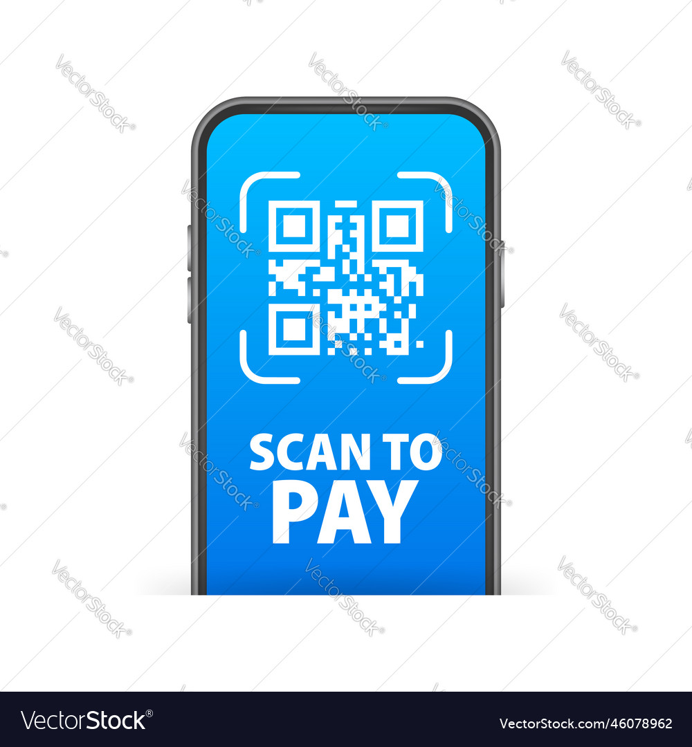 Qr code payment scan to pay qr code scan to Vector Image