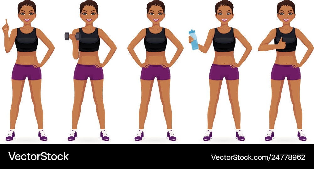 Sport woman set Royalty Free Vector Image - VectorStock