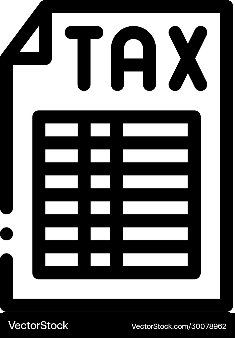 Tax chart page icon outline Royalty Free Vector Image