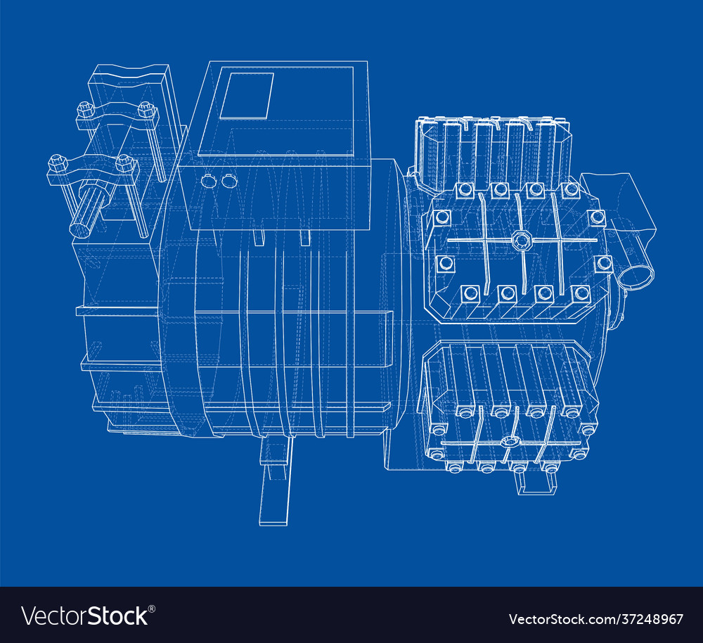 Air conditioning compressor Royalty Free Vector Image