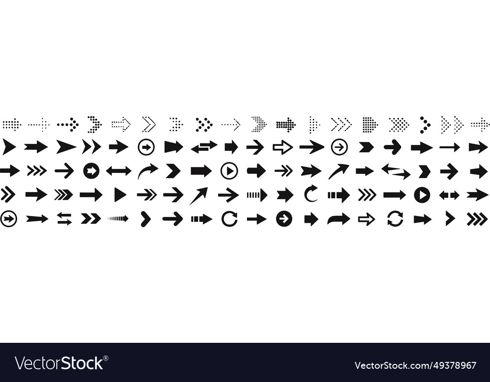 Arrows set arrow icon collection different Vector Image