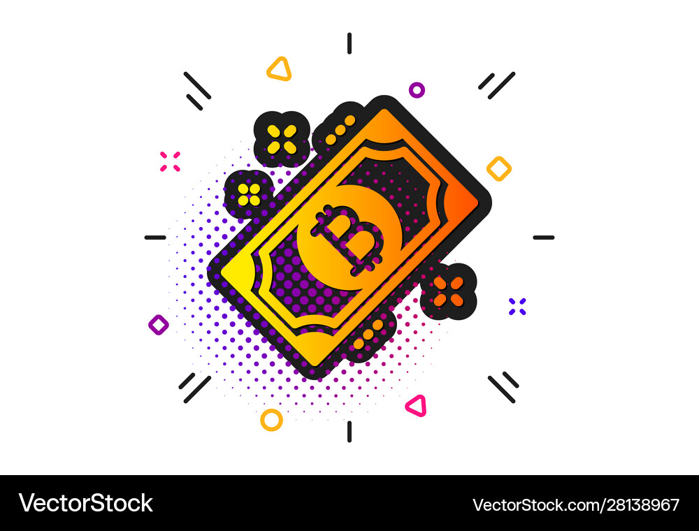 Bitcoin icon cryptocurrency cash sign Royalty Free Vector