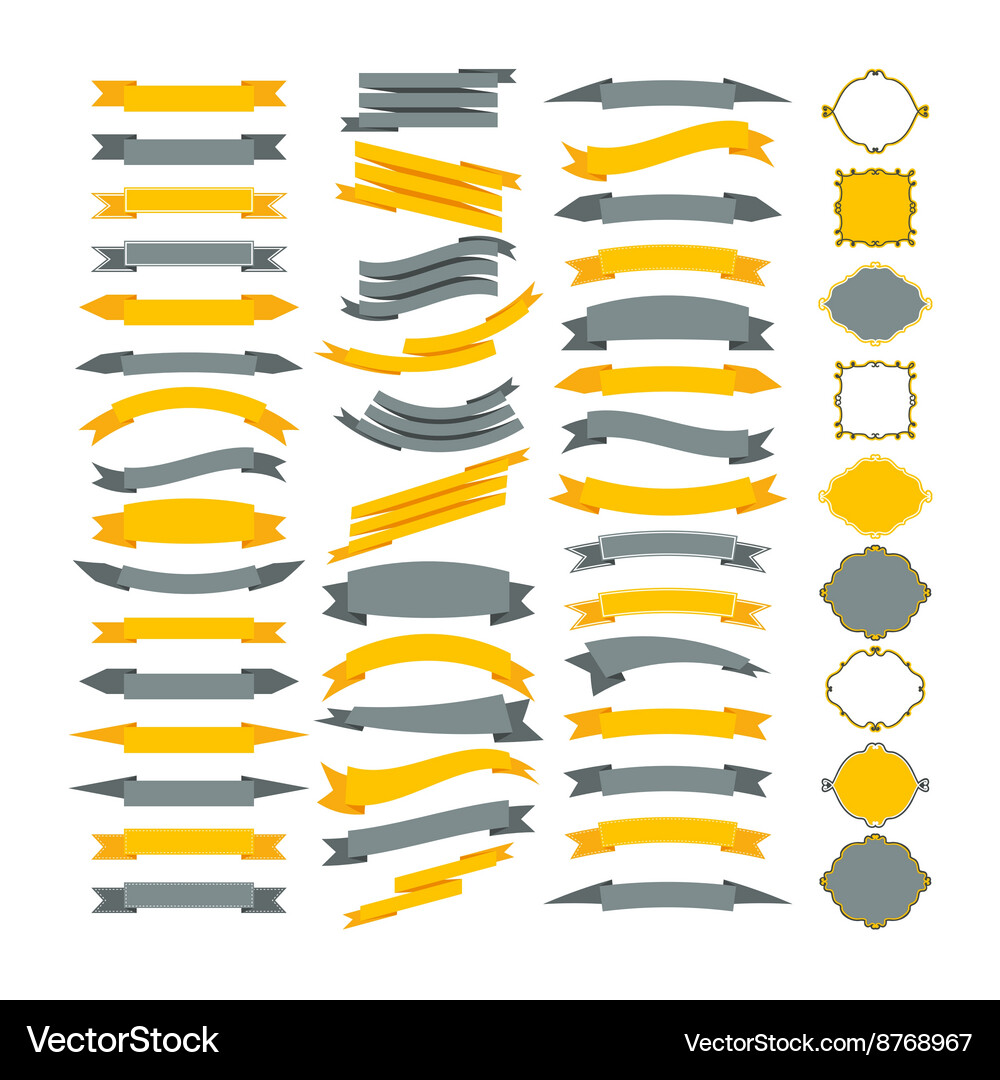 Collection of design elements Big set of frames Vector Image