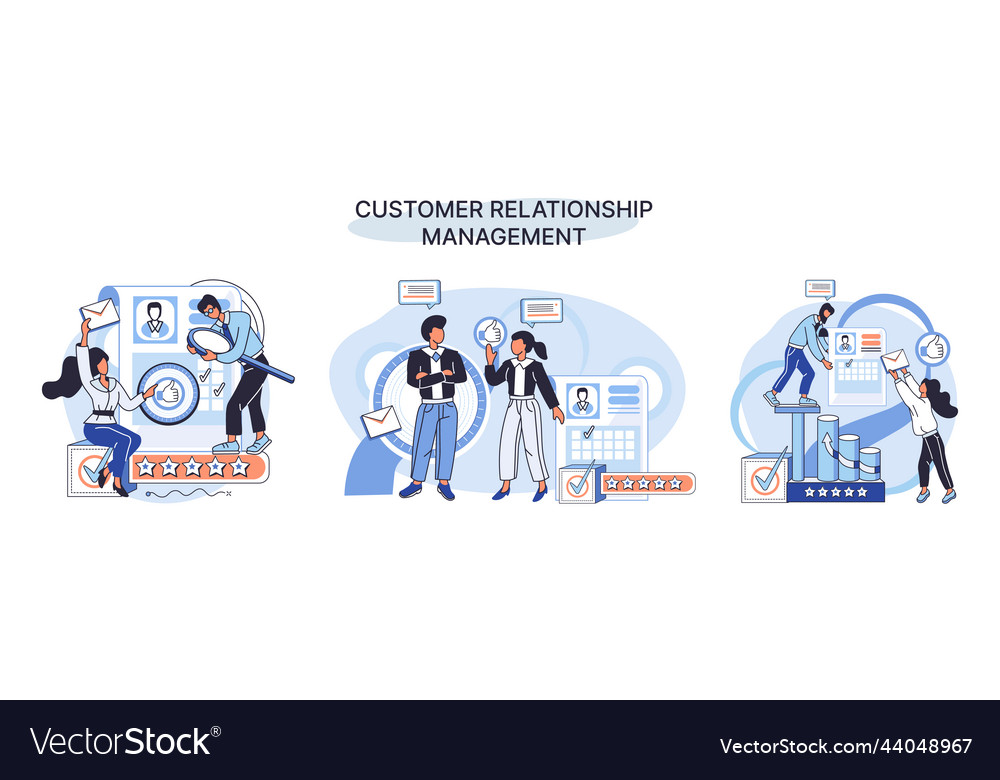Crm metaphor customer relationship management Vector Image Crm metaphor customer relationship management Vector Image