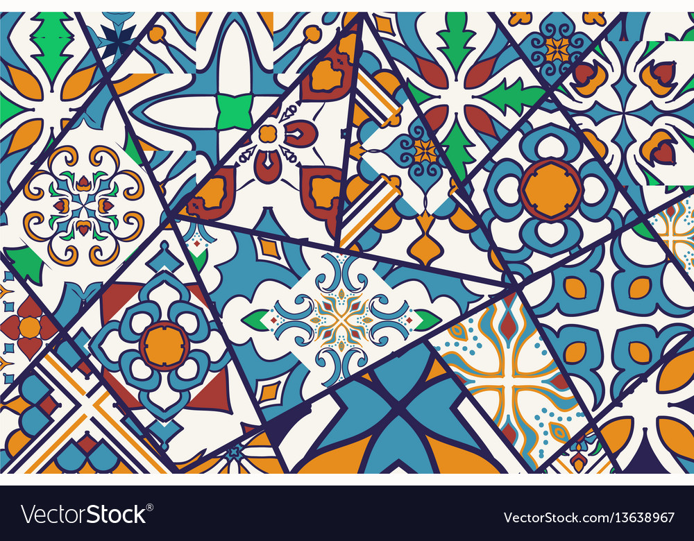 Decorative background mosaic patchwork pattern Vector Image