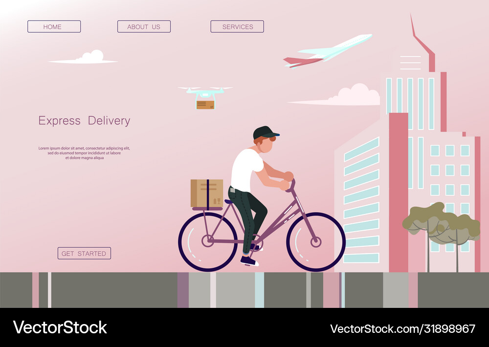 Fast delivery bicycle Royalty Free Vector Image
