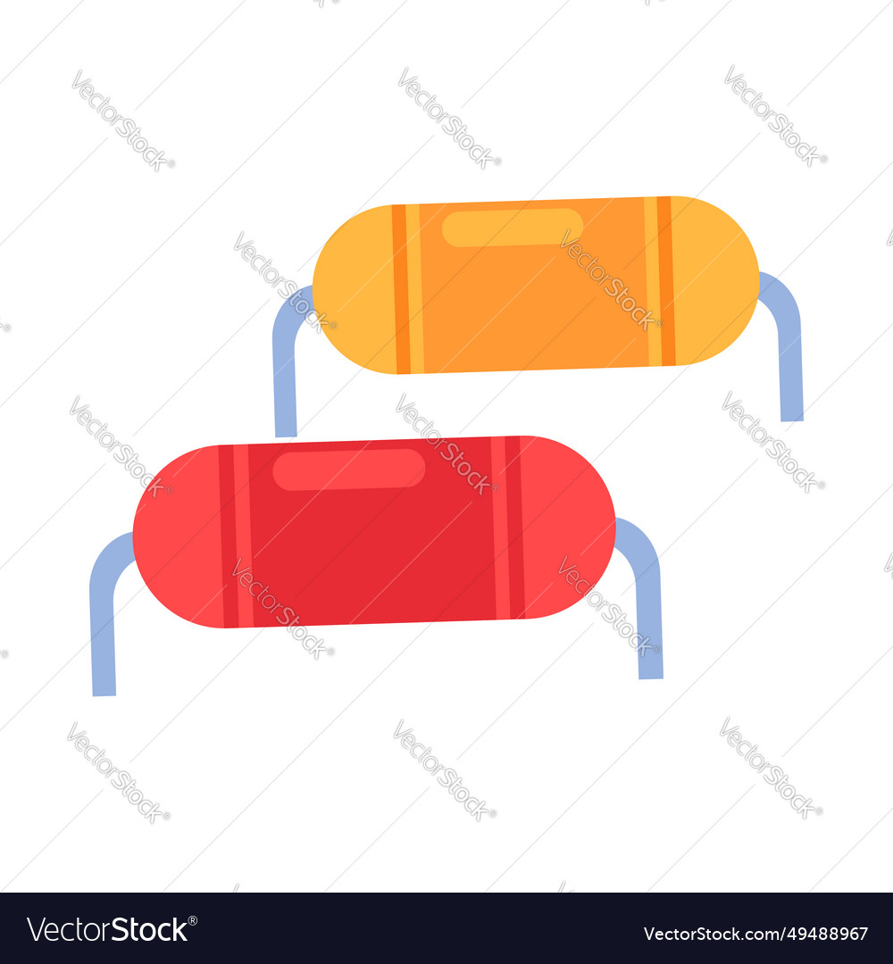 Flat e waste broken used ic fuses icon Royalty Free Vector