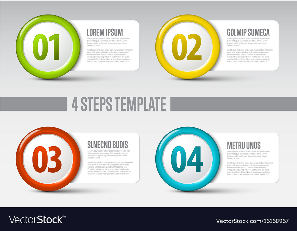 Four steps circle template Royalty Free Vector Image