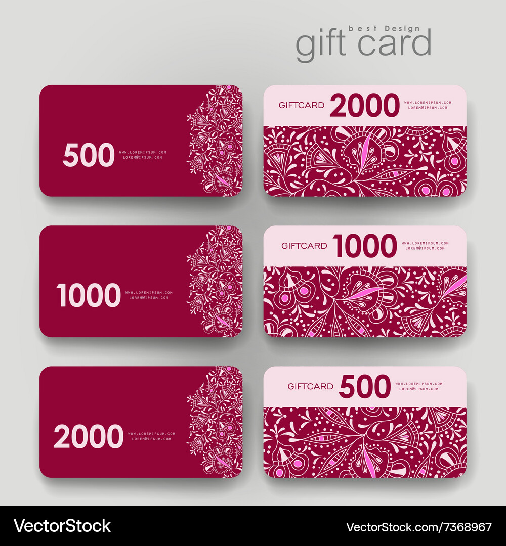 Gift coupon discount card template with floral Vector Image